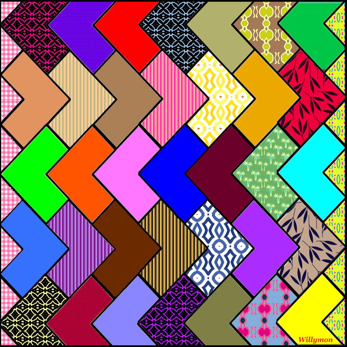 Solve slanted L- streetmosaic (small) jigsaw puzzle online with 225 pieces