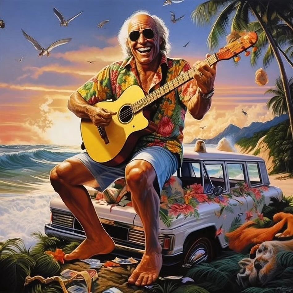 Solve Jimmy Buffett 12/25/46 - 9/1/23 jigsaw puzzle online with 81 pieces