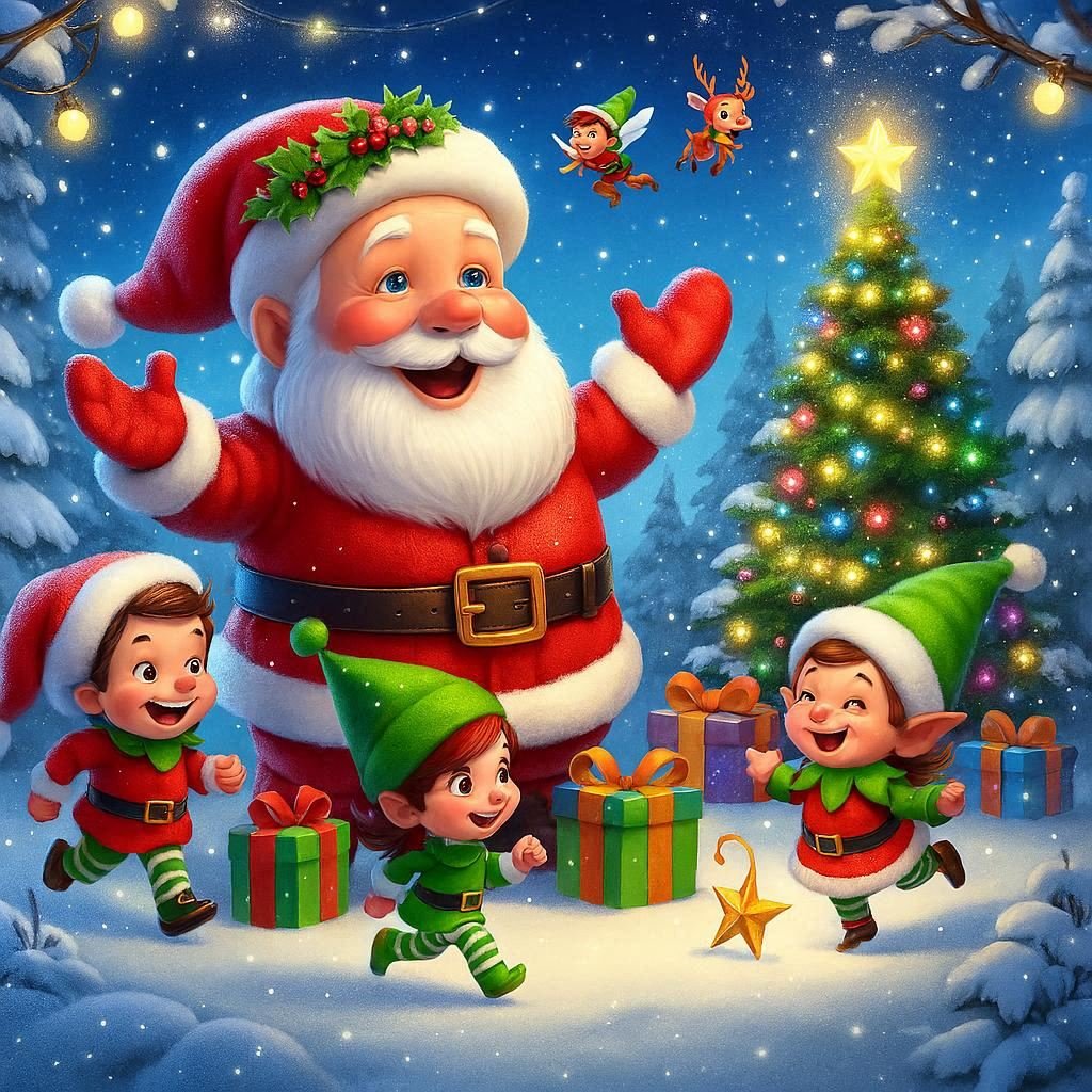 Solve Santa and Elves jigsaw puzzle online with 81 pieces