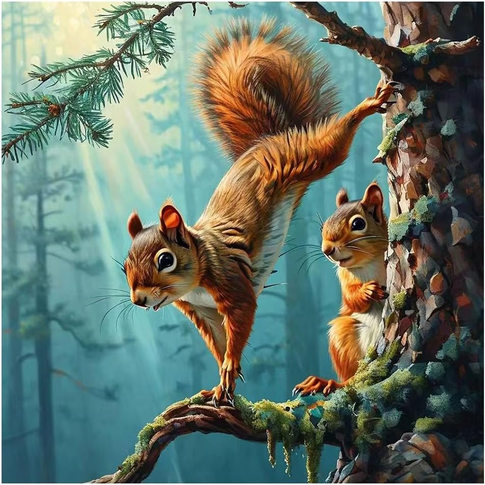 Solve Two cute Squirrels * jigsaw puzzle online with 240 pieces