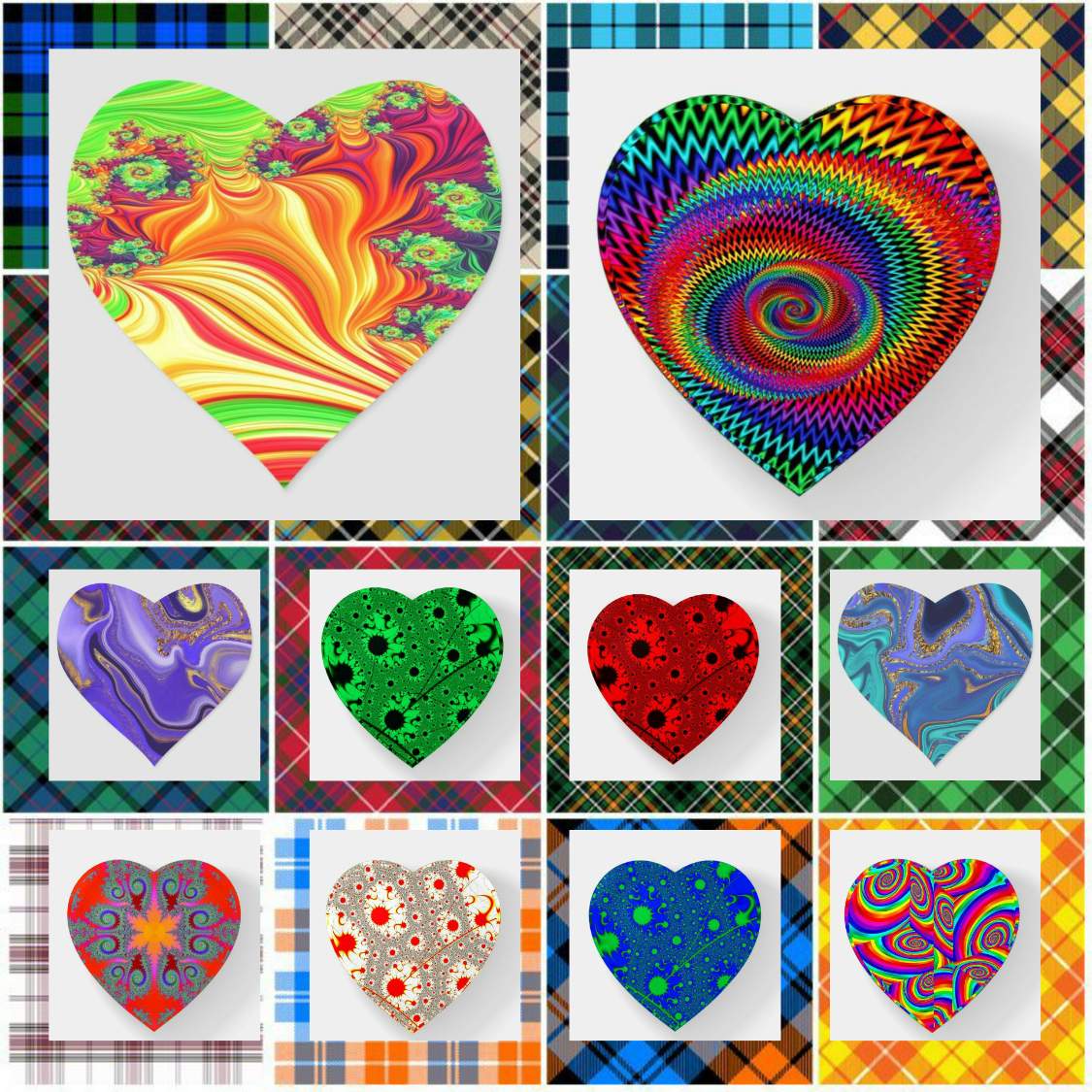 Solve Psychedelic Hearts Jigsaw Puzzle Online With 81 Pieces