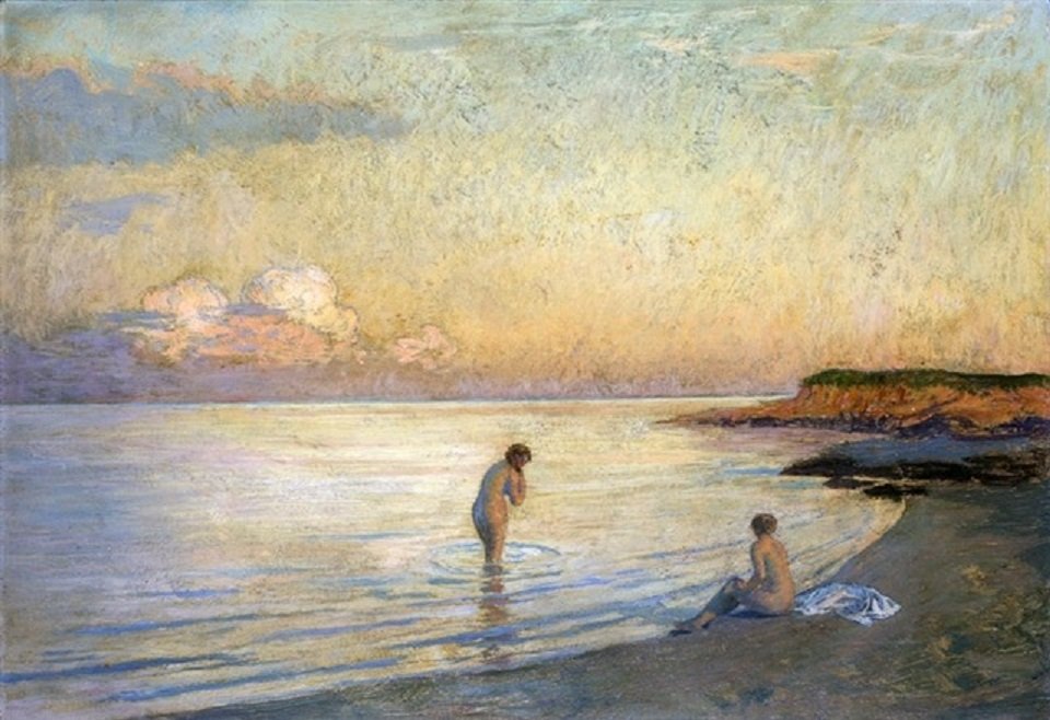 Solve Emile René Ménard baigneuses en bord de mer jigsaw puzzle online ...