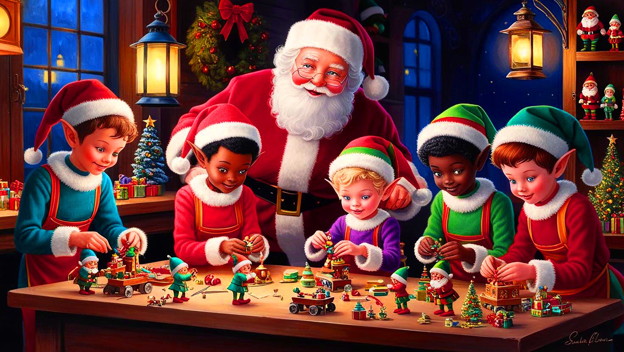 Solve Santa's Elves jigsaw puzzle online with 594 pieces