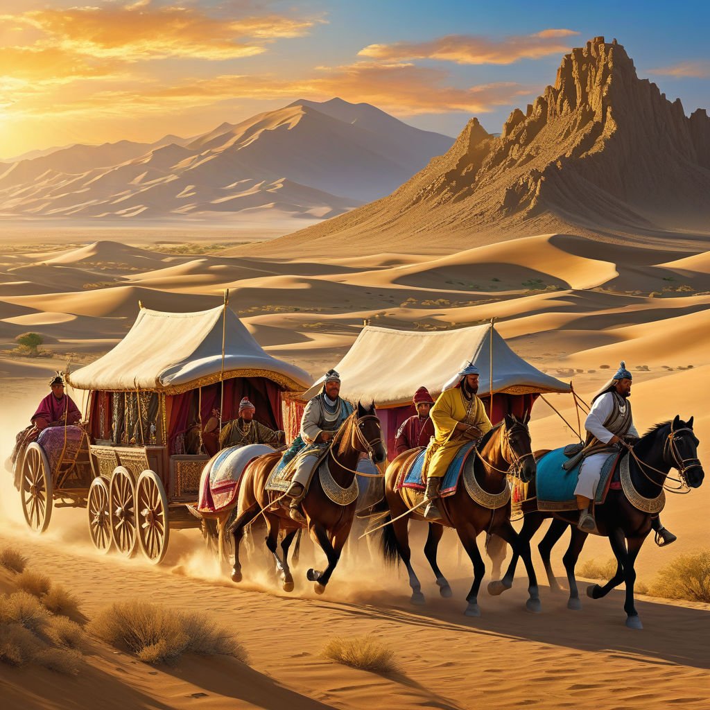 Solve Ancient Mongolian trade caravan in motion, jigsaw puzzle online ...