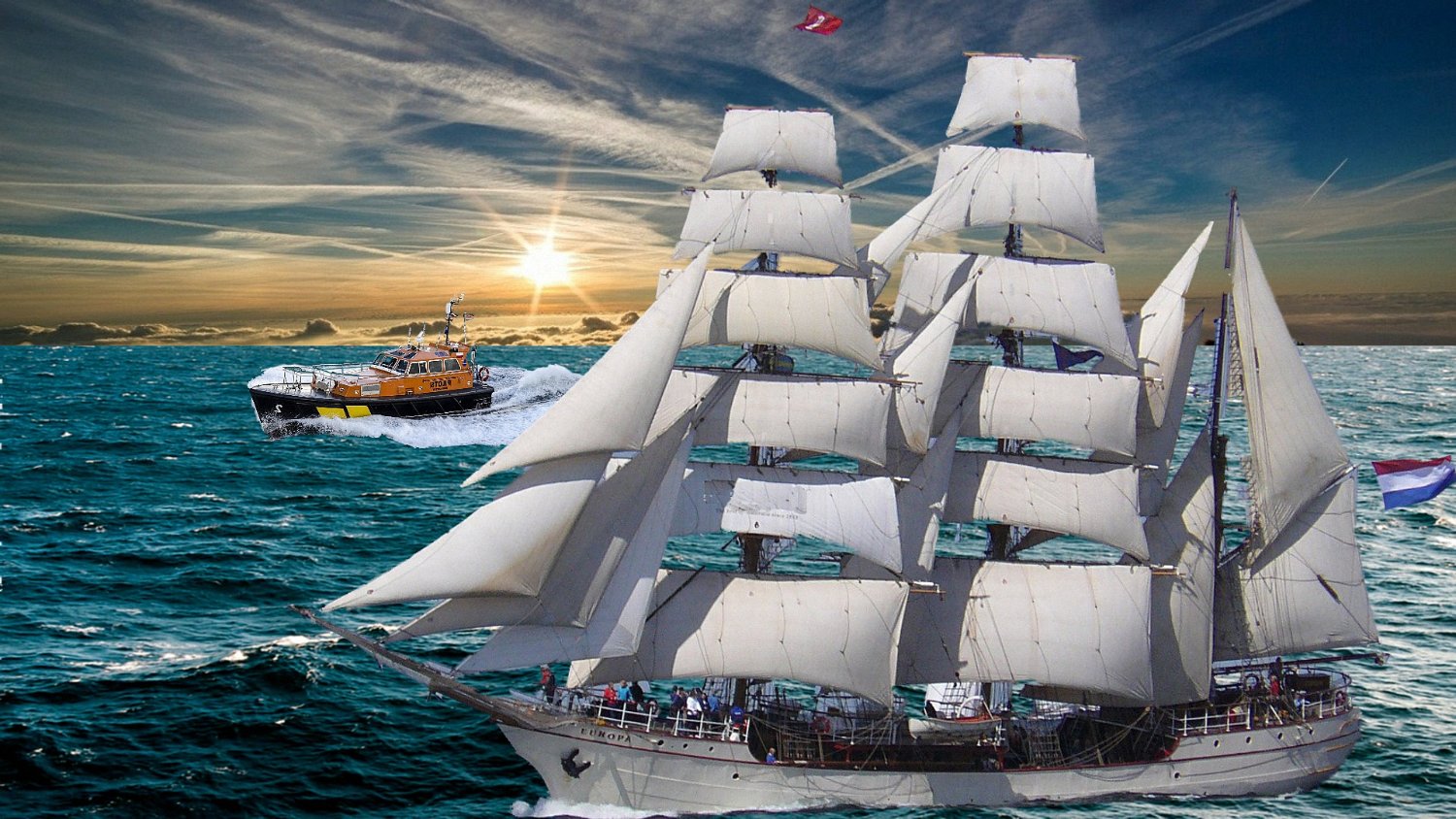 Solve Three Masts jigsaw puzzle online with 28 pieces