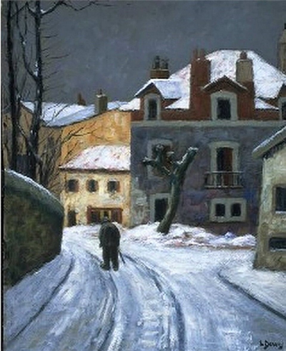 Solve Snow_In_Biarritz by Louis Dewis jigsaw puzzle online with 195 pieces