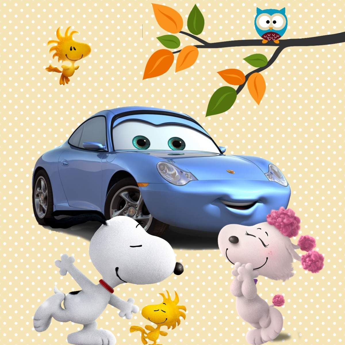 Solve Snoopy and Fifi's Car jigsaw puzzle online with 100 pieces