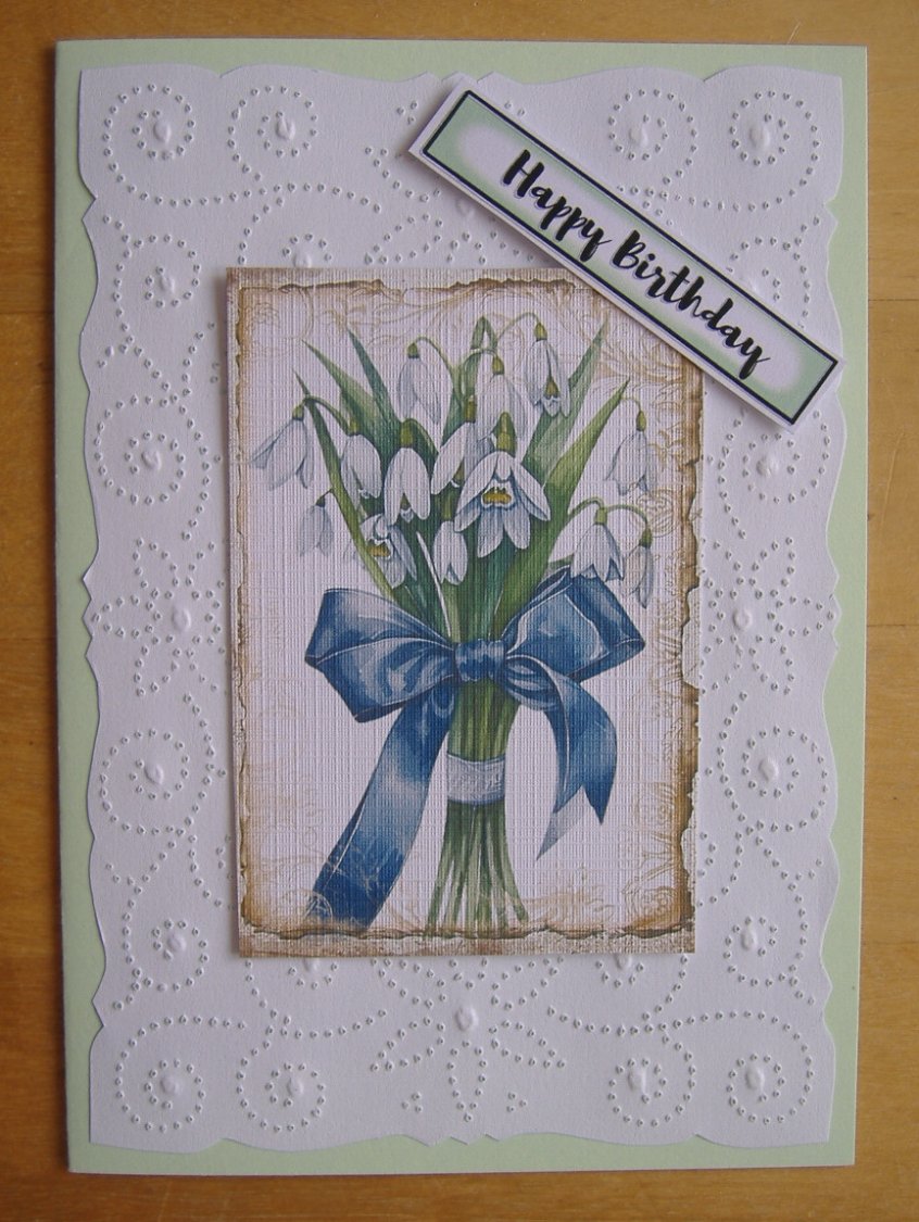 Solve Crafts - Papercraft - Cards - Green Snowdrops: Happy Birthday (12 ...