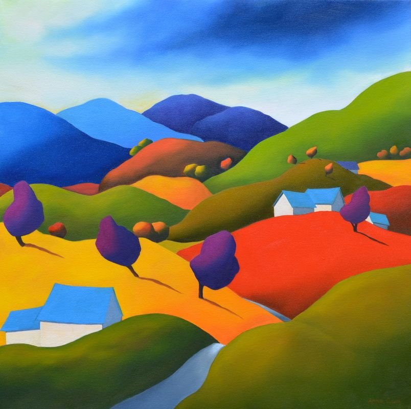 Solve colorful scape jigsaw puzzle online with 64 pieces