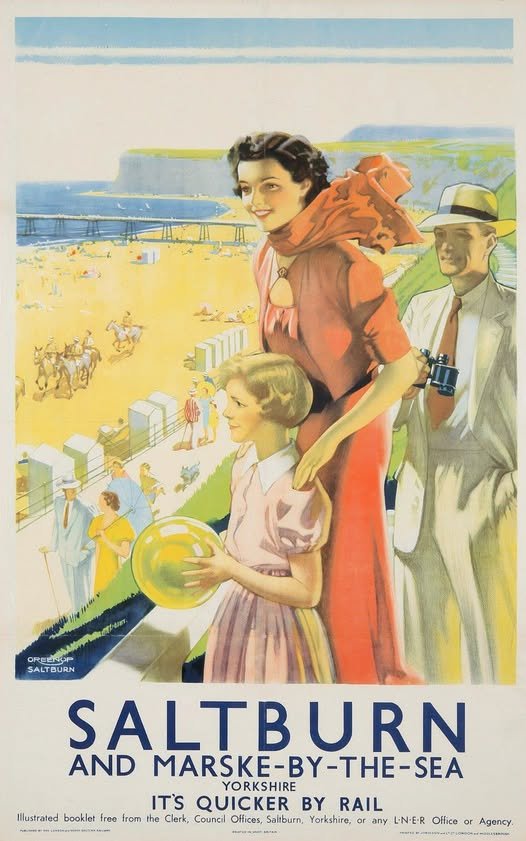 Solve Saltburn Vintage Poster jigsaw puzzle online with 104 pieces