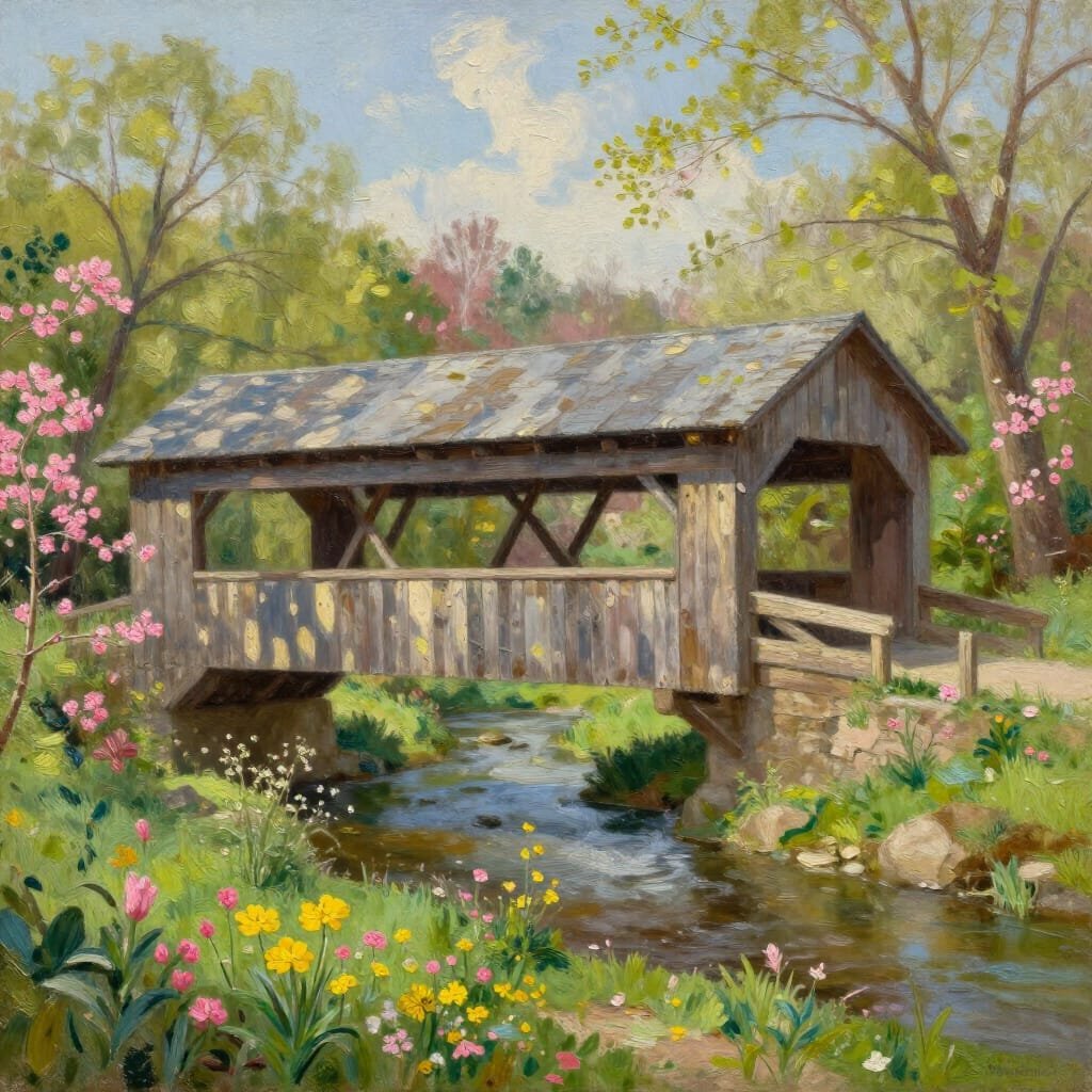 Solve Covered Bridge jigsaw puzzle online with 49 pieces