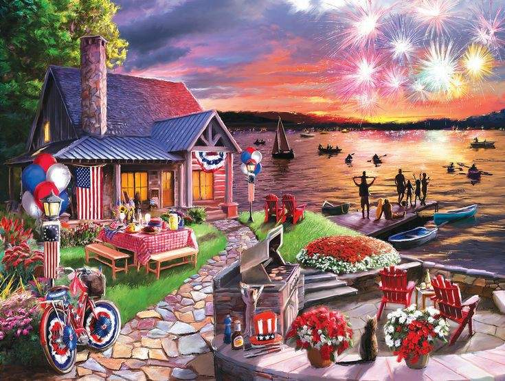 Solve HAPPY 4TH JULY DEAR AMERICA jigsaw puzzle online with 63 pieces