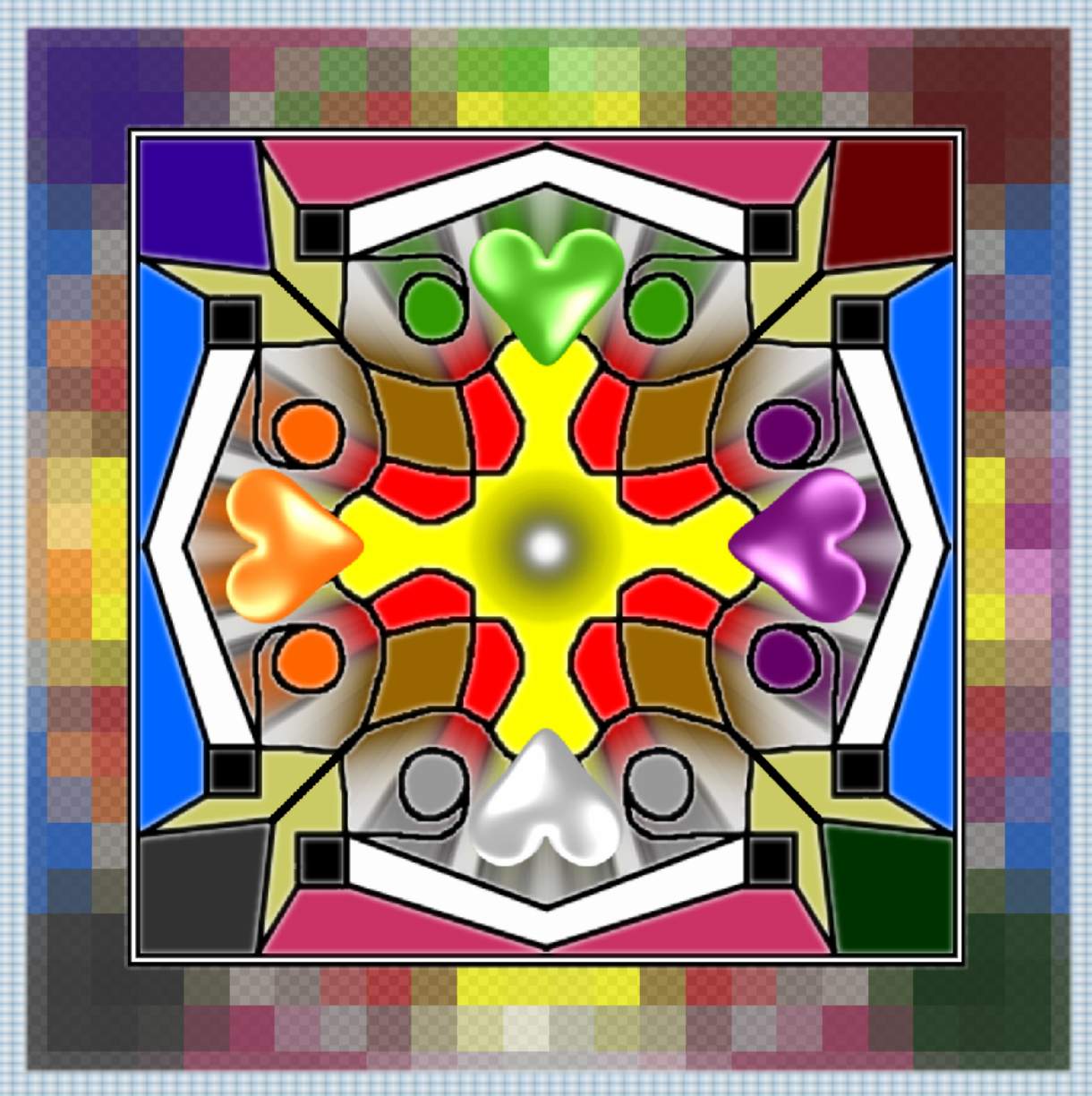 Solve simple hearts jigsaw puzzle online with 196 pieces