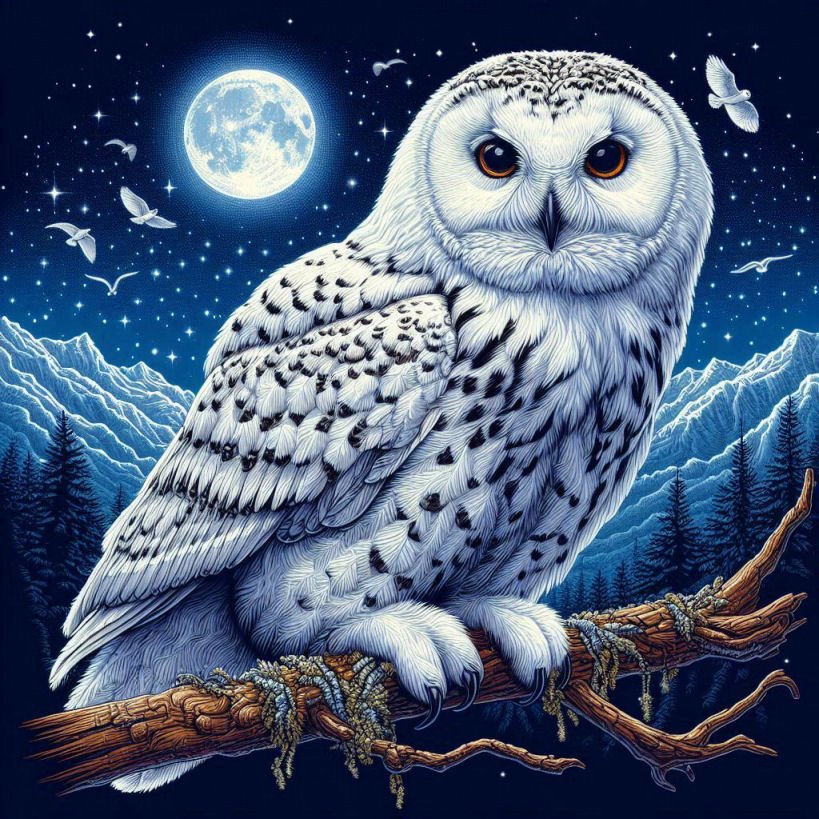 Solve The Snow Owl jigsaw puzzle online with 81 pieces
