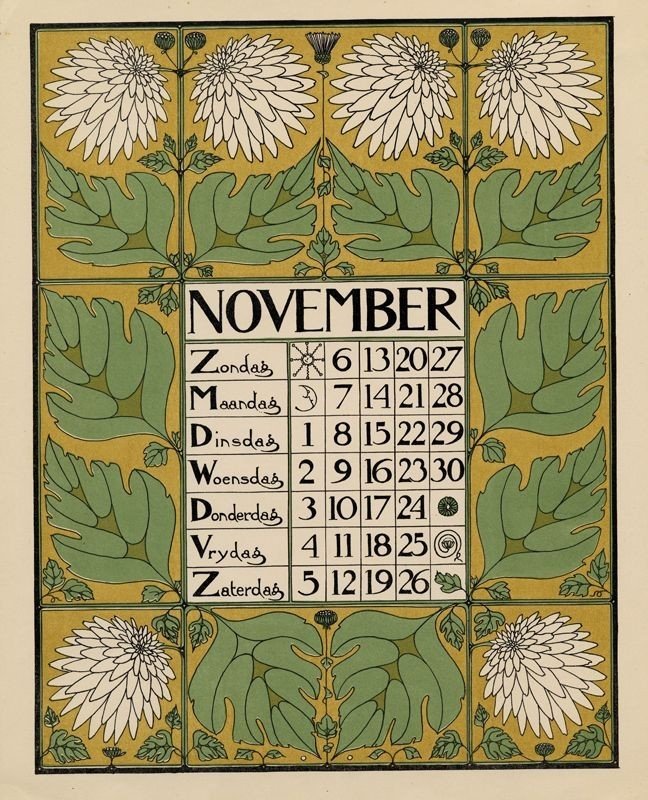 Solve Theodoor Willem Nieuwenhuis (1866-1951) - Calendar page for ...