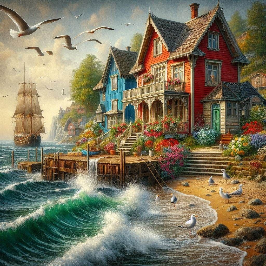 Solve PUZZLE - Harbor Homes jigsaw puzzle online with 81 pieces
