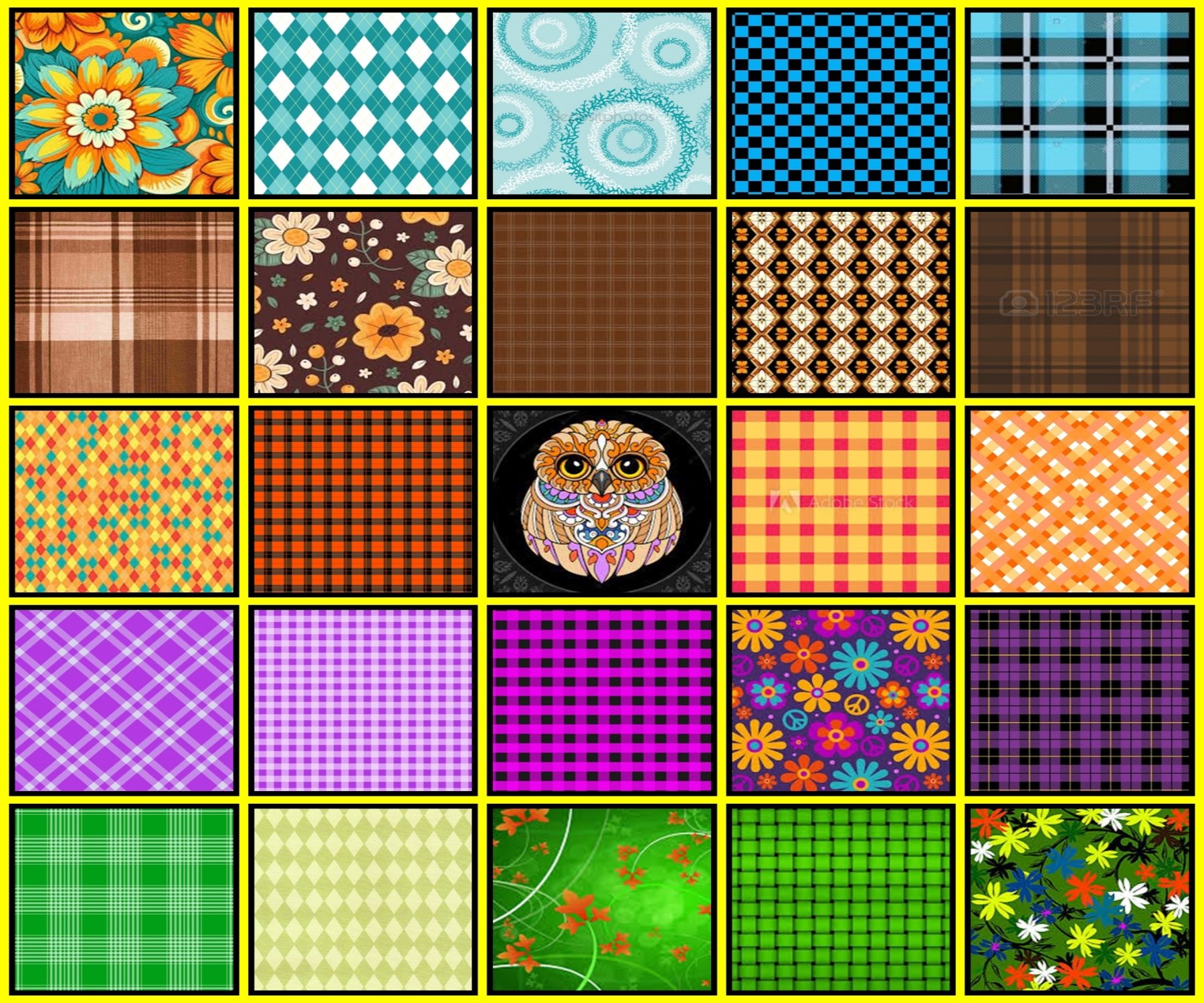 Solve Owl about Plaids (W) jigsaw puzzle online with 252 pieces