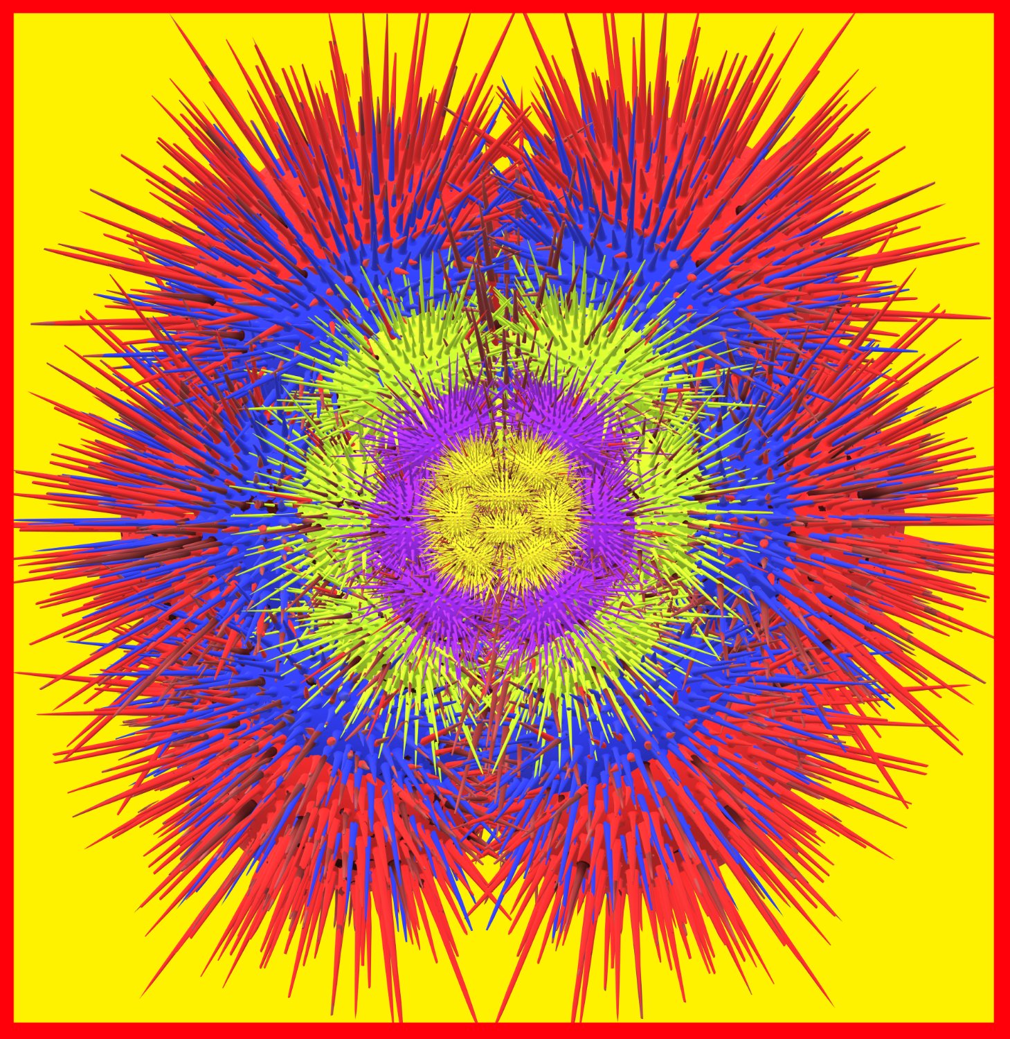 Solve 3d Rainbow Porcupine Stack jigsaw puzzle online with 100 pieces