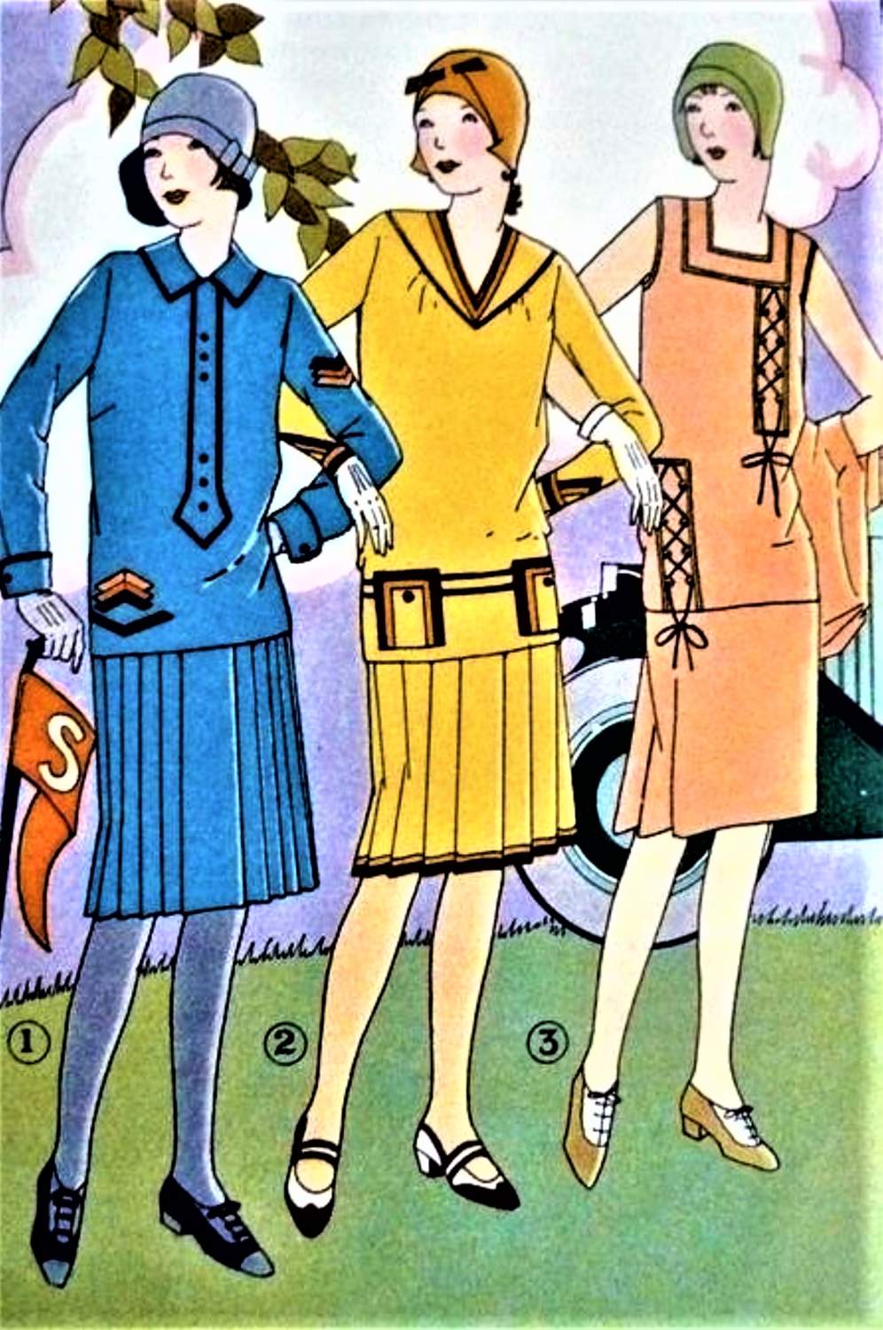 Solve Three Young Flappers jigsaw puzzle online with 126 pieces