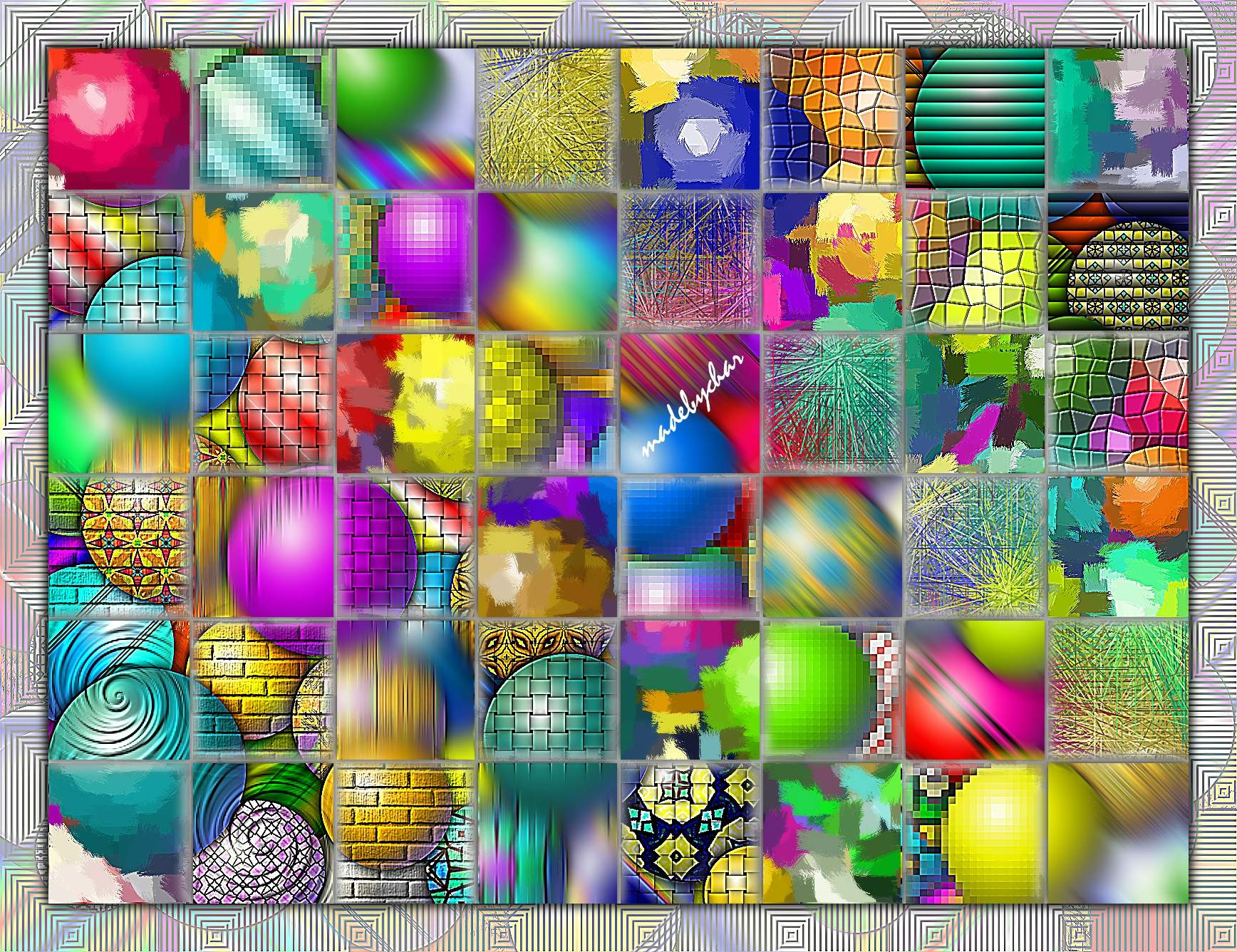 Solve Playing with Textures jigsaw puzzle online with 252 pieces