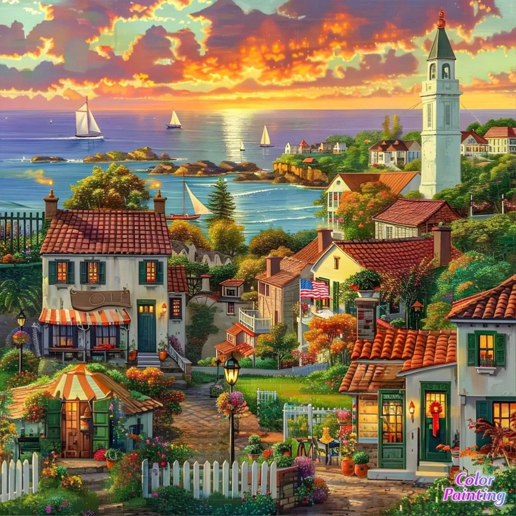 Solve Seaside Village jigsaw puzzle online with 100 pieces