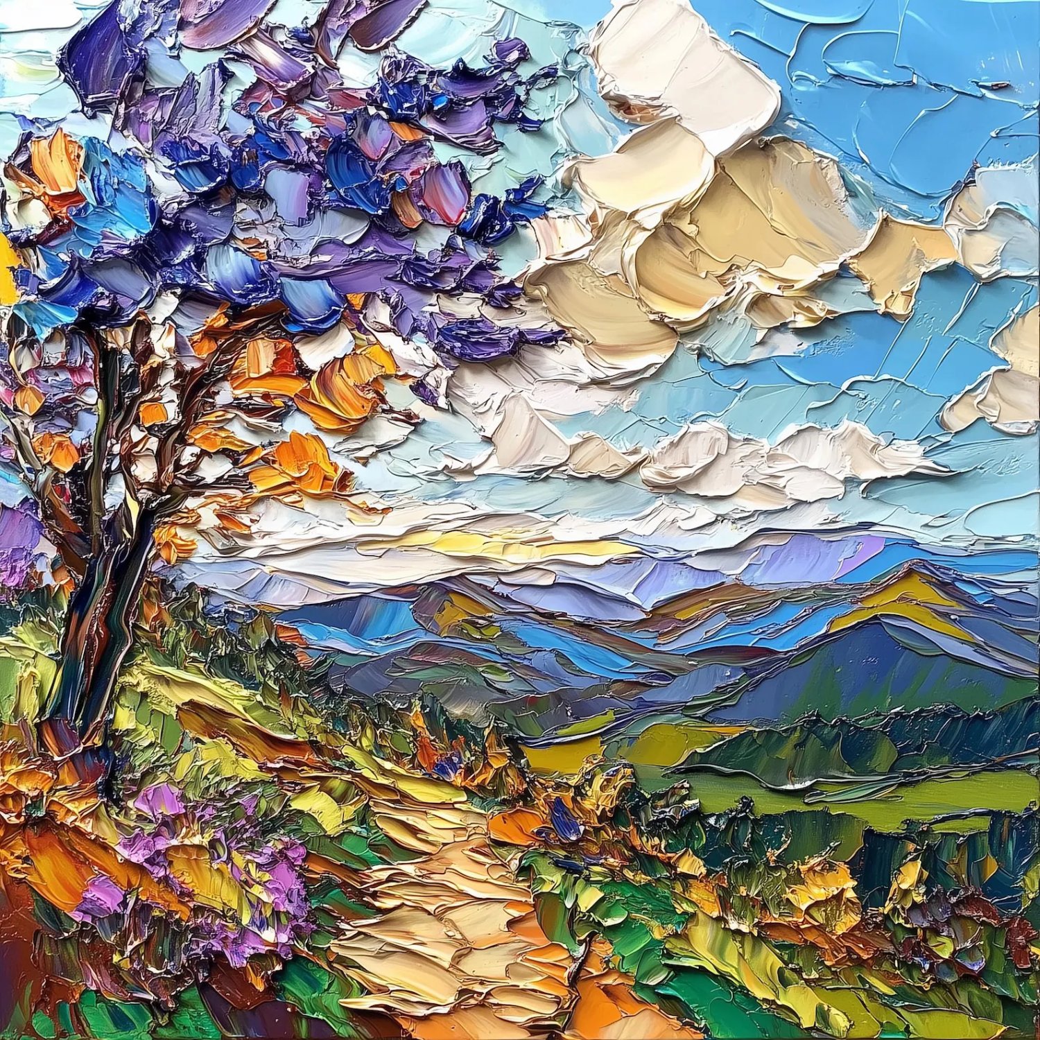 Solve Blue Ridge Mountains by Olga Nikiti jigsaw puzzle online with 64 ...