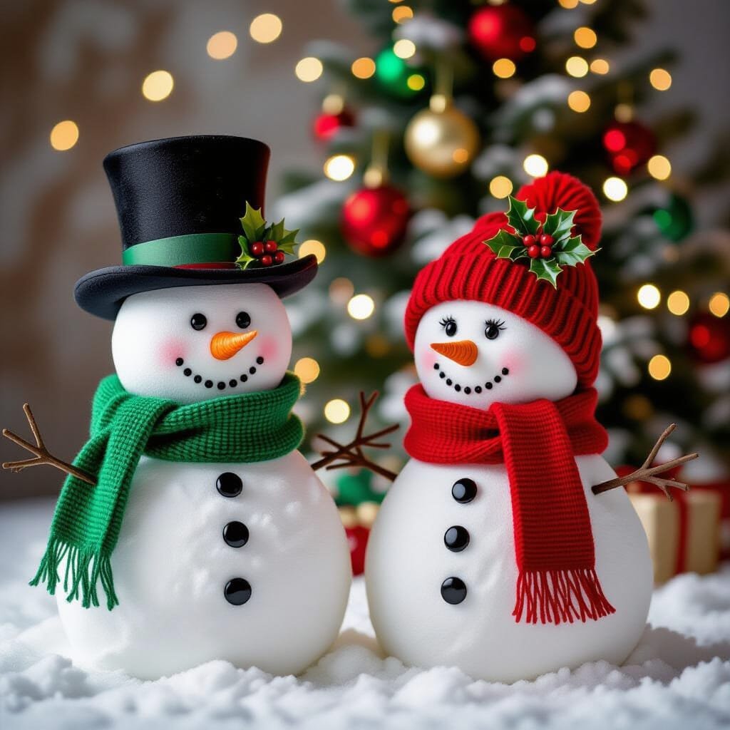 Solve Mr and Mrs Snow jigsaw puzzle online with 49 pieces