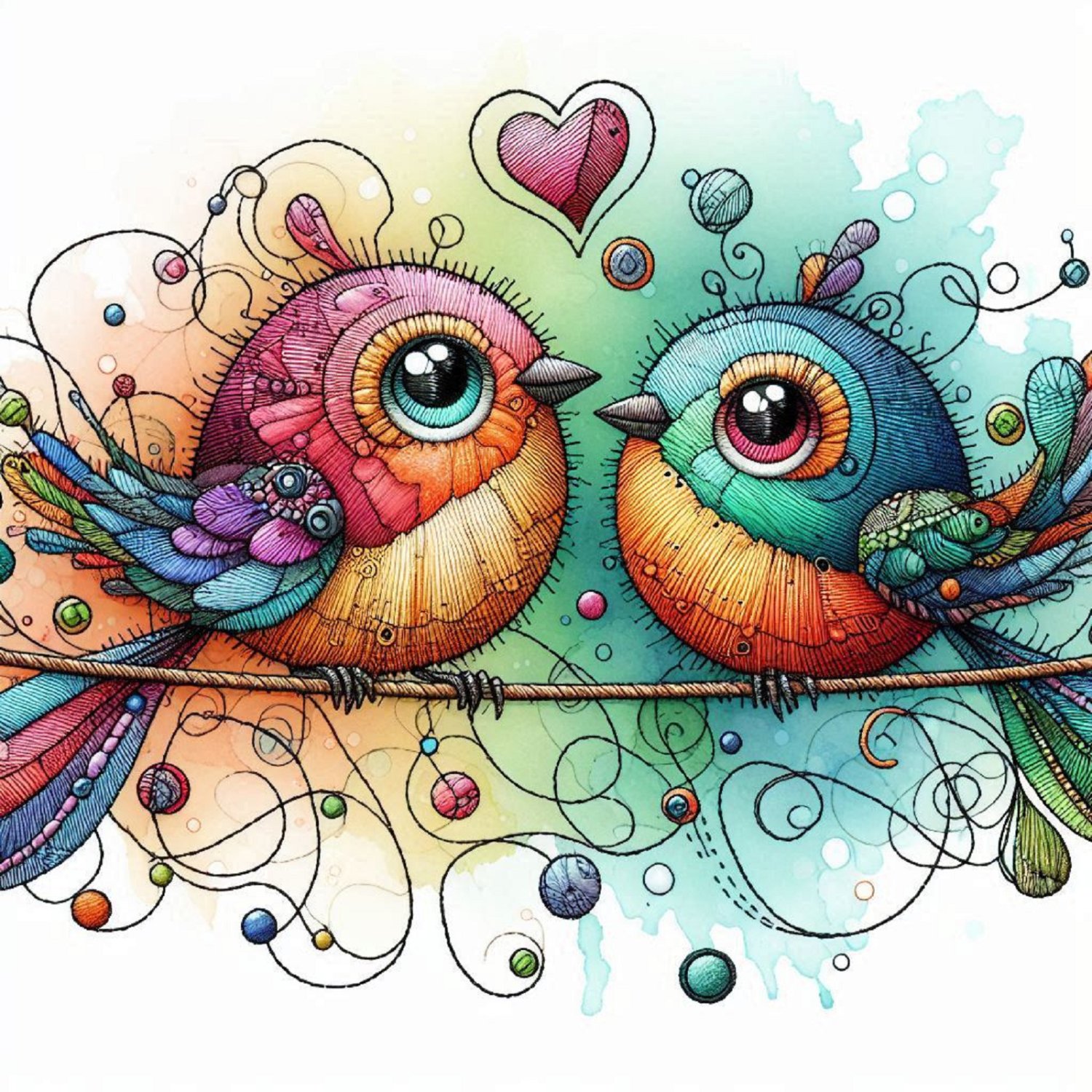 Solve Love Birds jigsaw puzzle online with 256 pieces