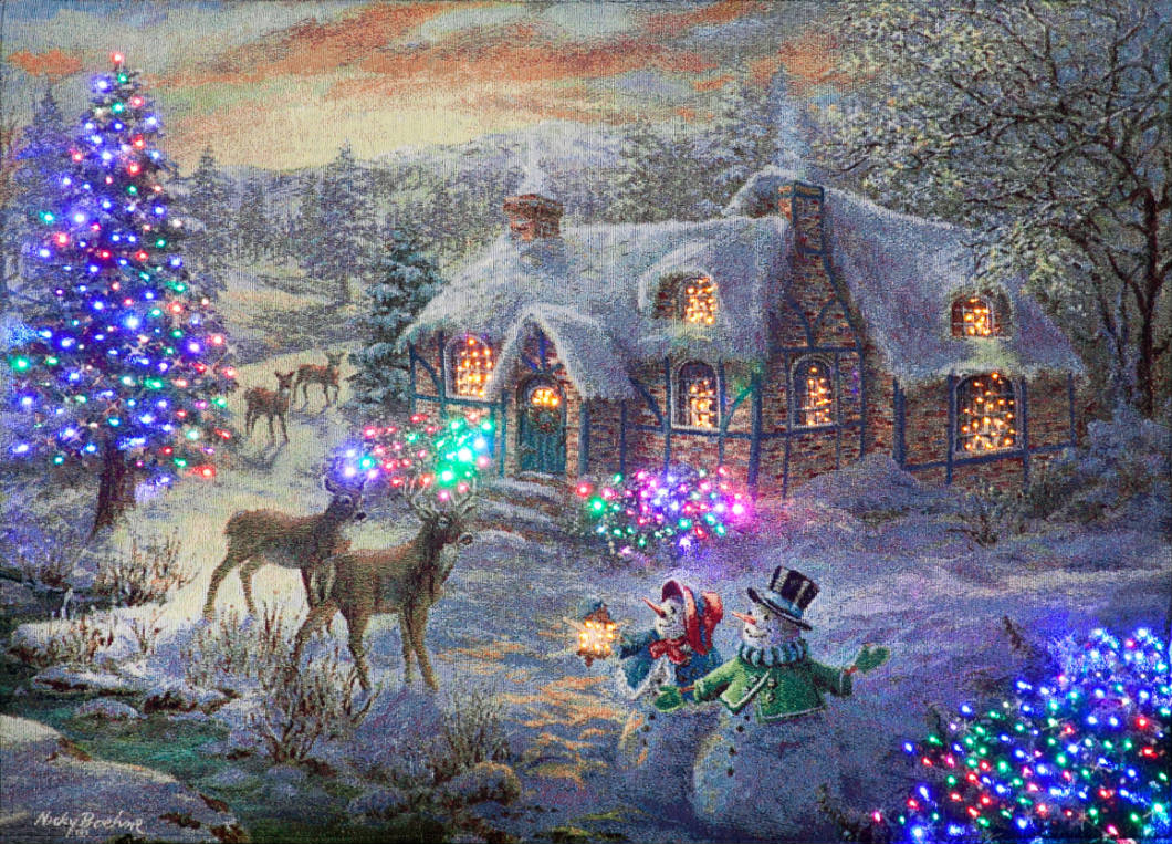 Solve Very pretty Christmas scene! jigsaw puzzle online with 140 pieces