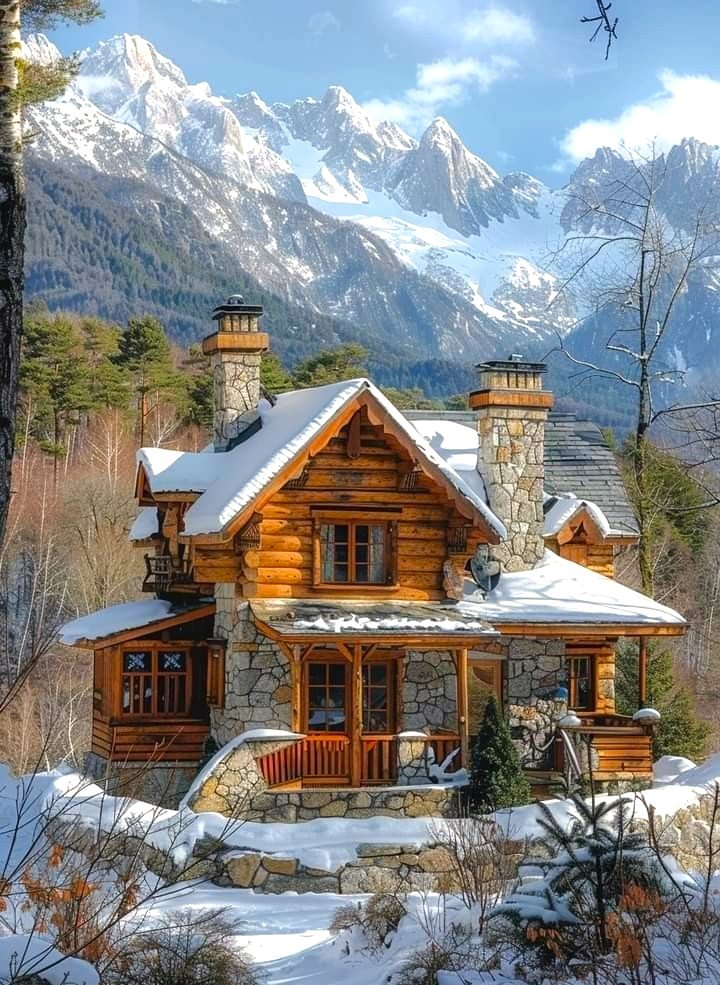 Jigsaw Puzzle | 24 pieces | Log Cabin by the Mountains..... | Jigidi
