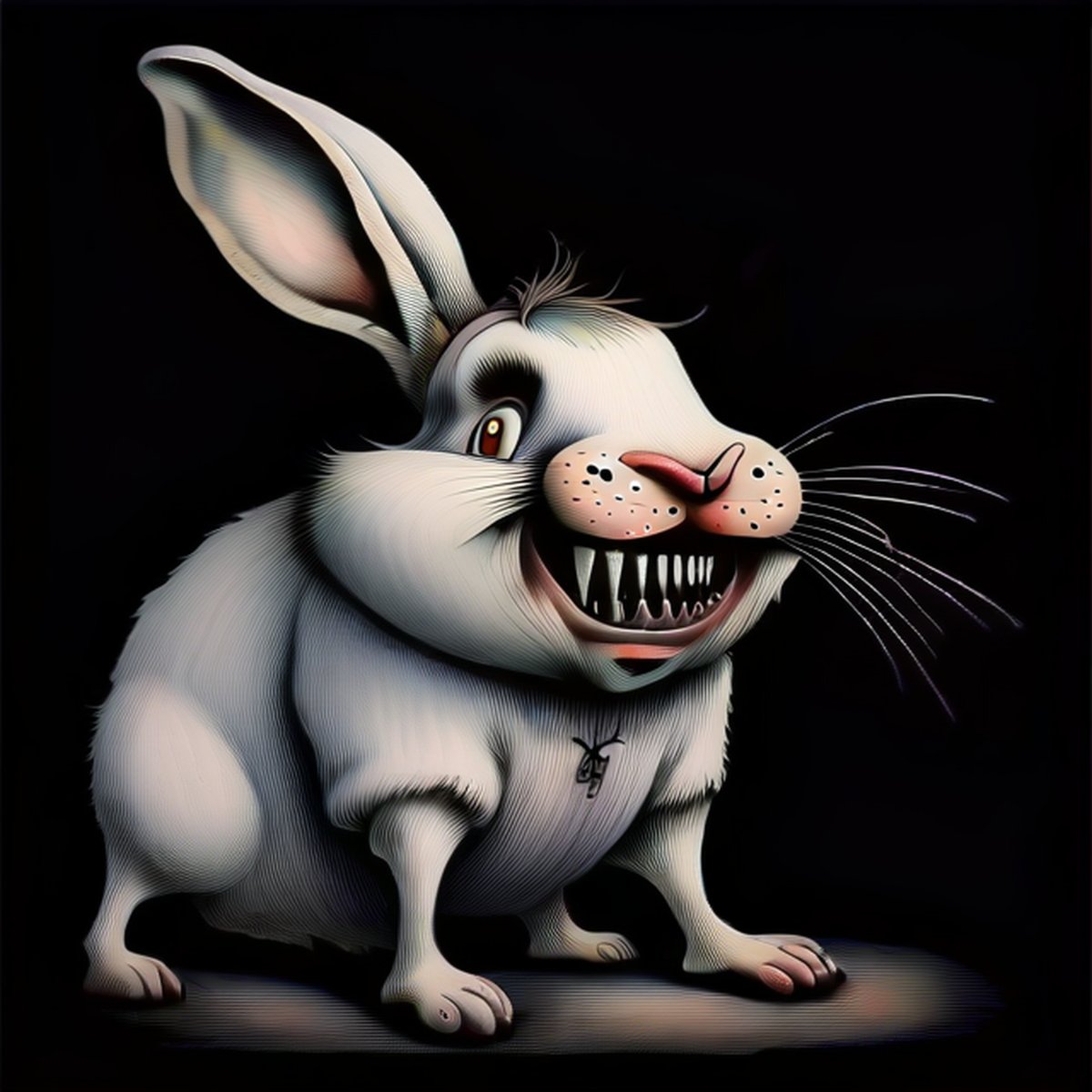 Solve Crazed Killer Bunny (sans one ear) jigsaw puzzle online with 36 ...