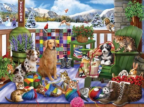 Solve Pets Welcome jigsaw puzzle online with 48 pieces