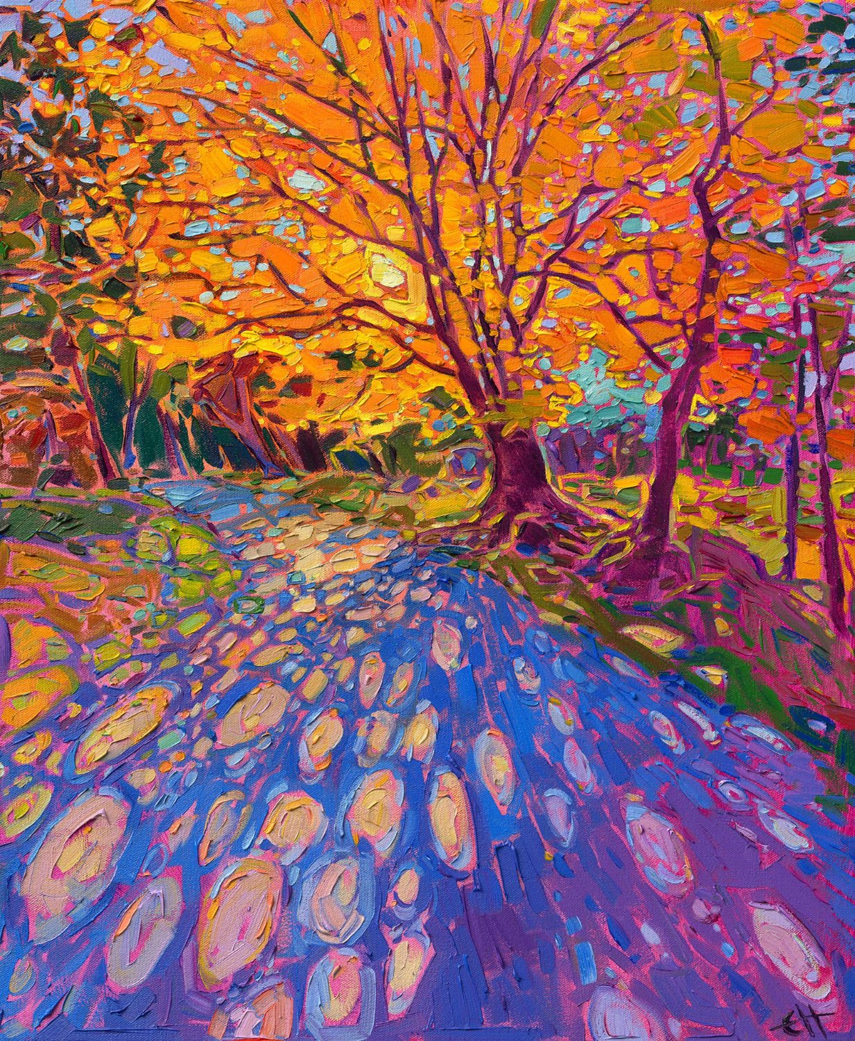 Solve Autumn Lights by Erin Hanson, 2022 jigsaw puzzle online with 300 pieces