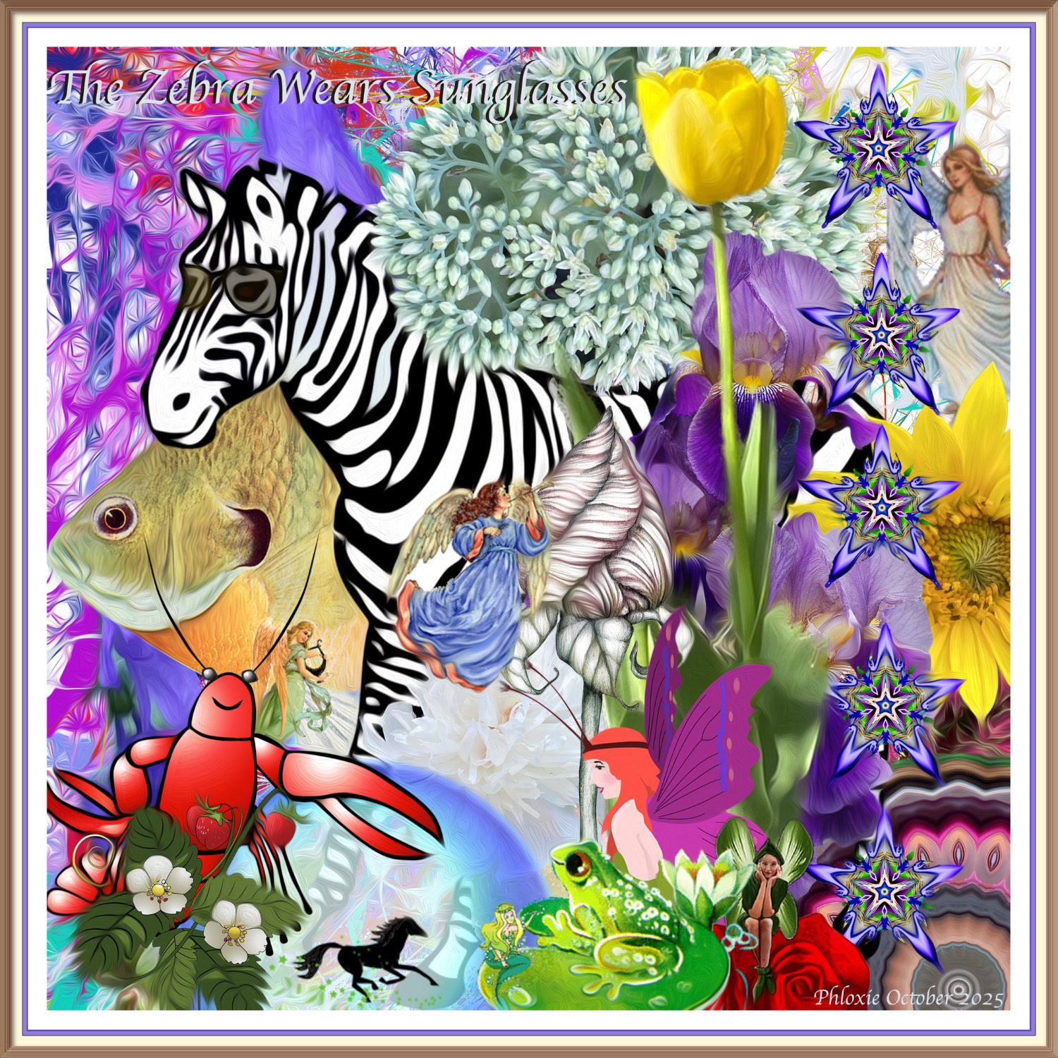 Solve the Zebra Wears Sunglasses jigsaw puzzle online with 100 pieces