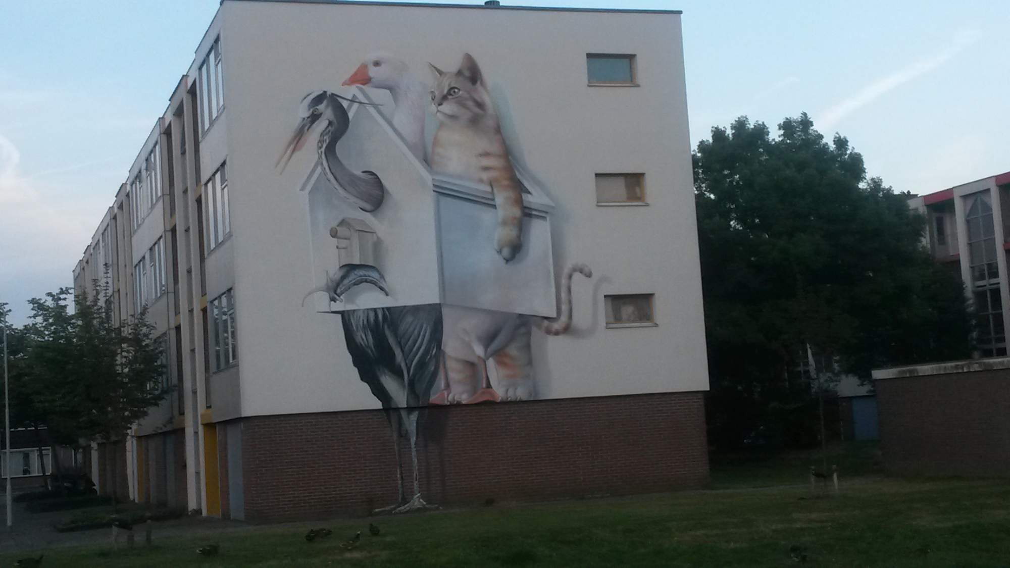 Solve Gans Kat en Reiger jigsaw puzzle online with 350 pieces