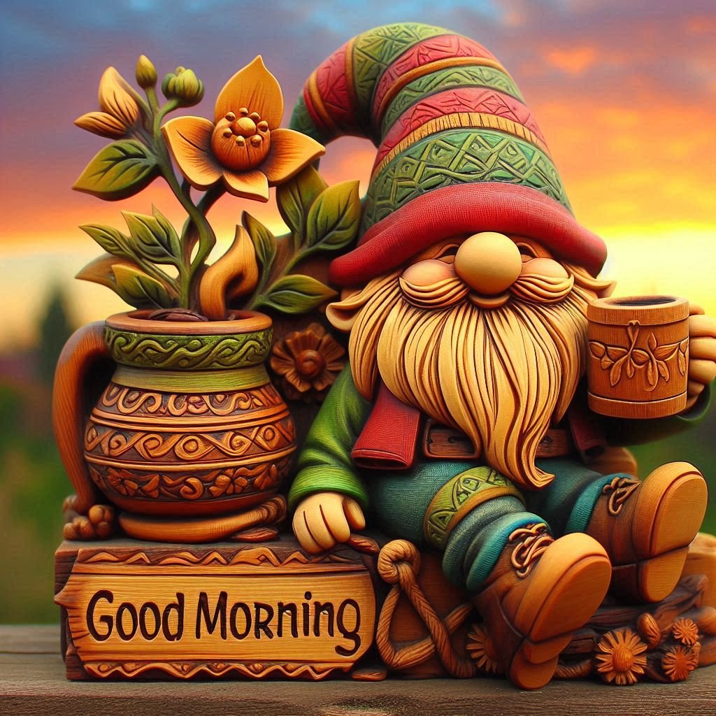 Solve Good Morning Gnome (Small) jigsaw puzzle online with 49 pieces