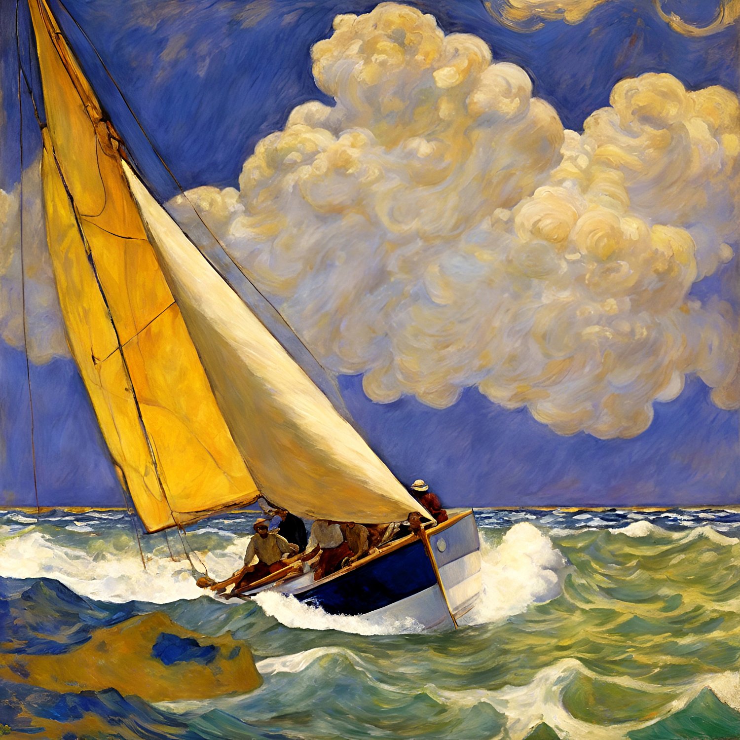 Solve Riding The Wind by Jef Bourgeau. jigsaw puzzle online with 81 pieces