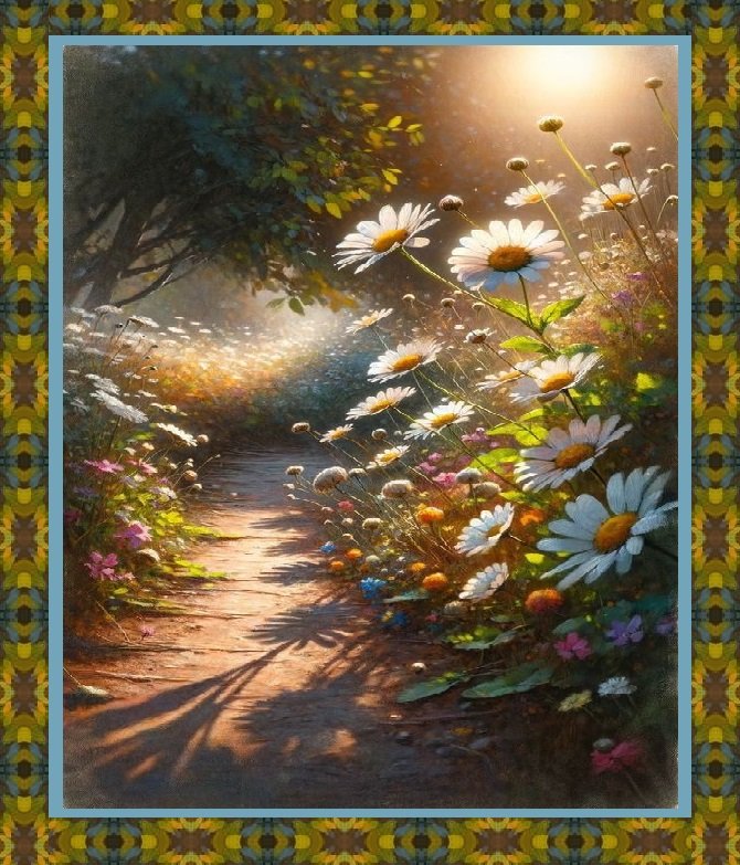 Solve Walking Along a Daisy Path jigsaw puzzle online with 143 pieces
