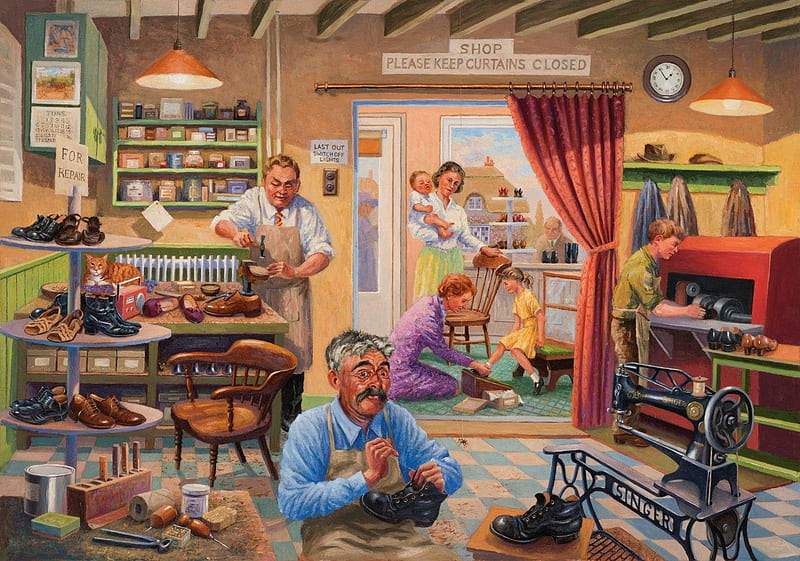 Solve The Shoe Maker jigsaw puzzle online with 70 pieces