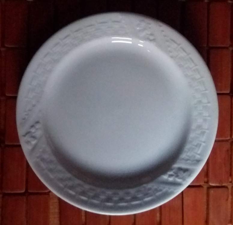 Solve Six inch basketweave with band pattern white ironstone china ...