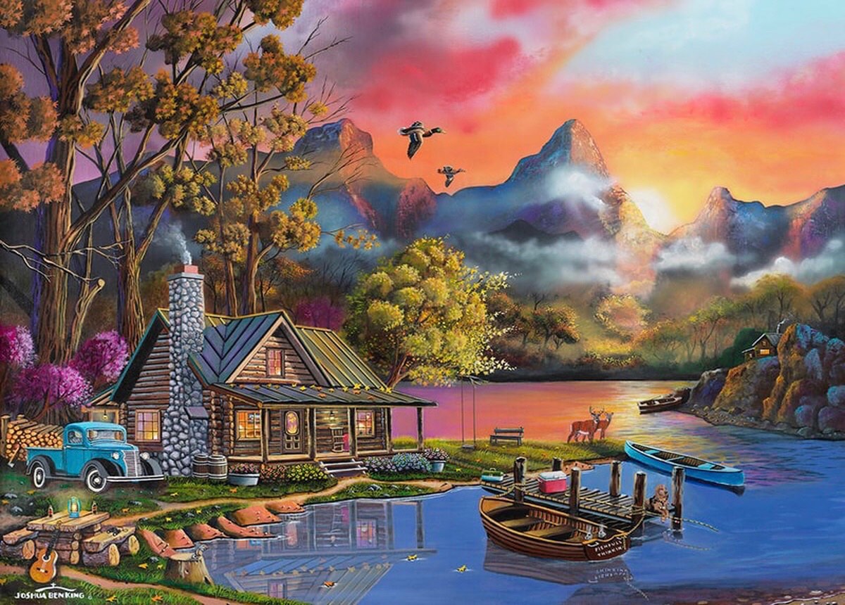 Solve Fishing Weekend jigsaw puzzle online with 88 pieces