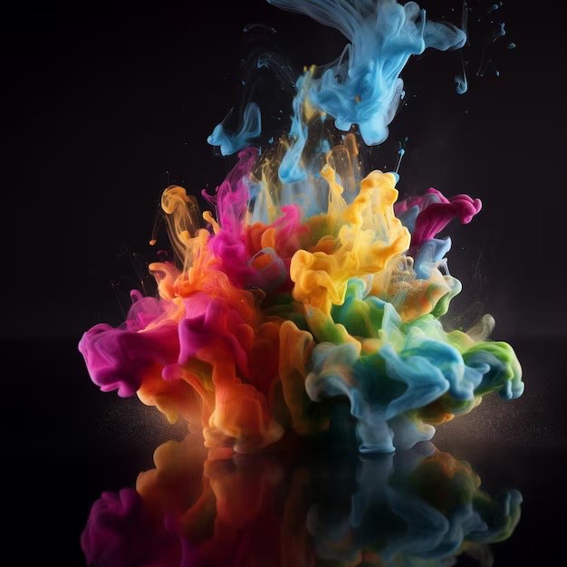 Solve A-Colorful-Explosion-Is-Shown jigsaw puzzle online with 25 pieces