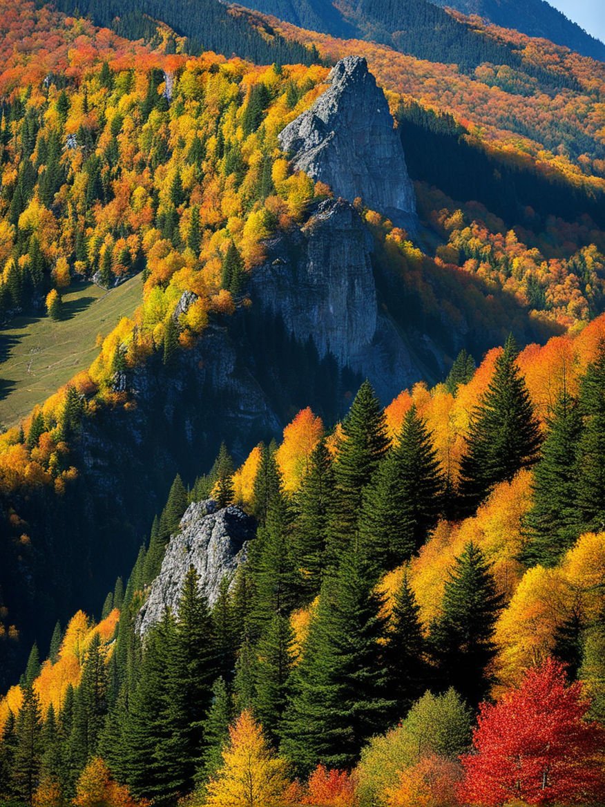 Solve Autumn spires jigsaw puzzle online with 63 pieces
