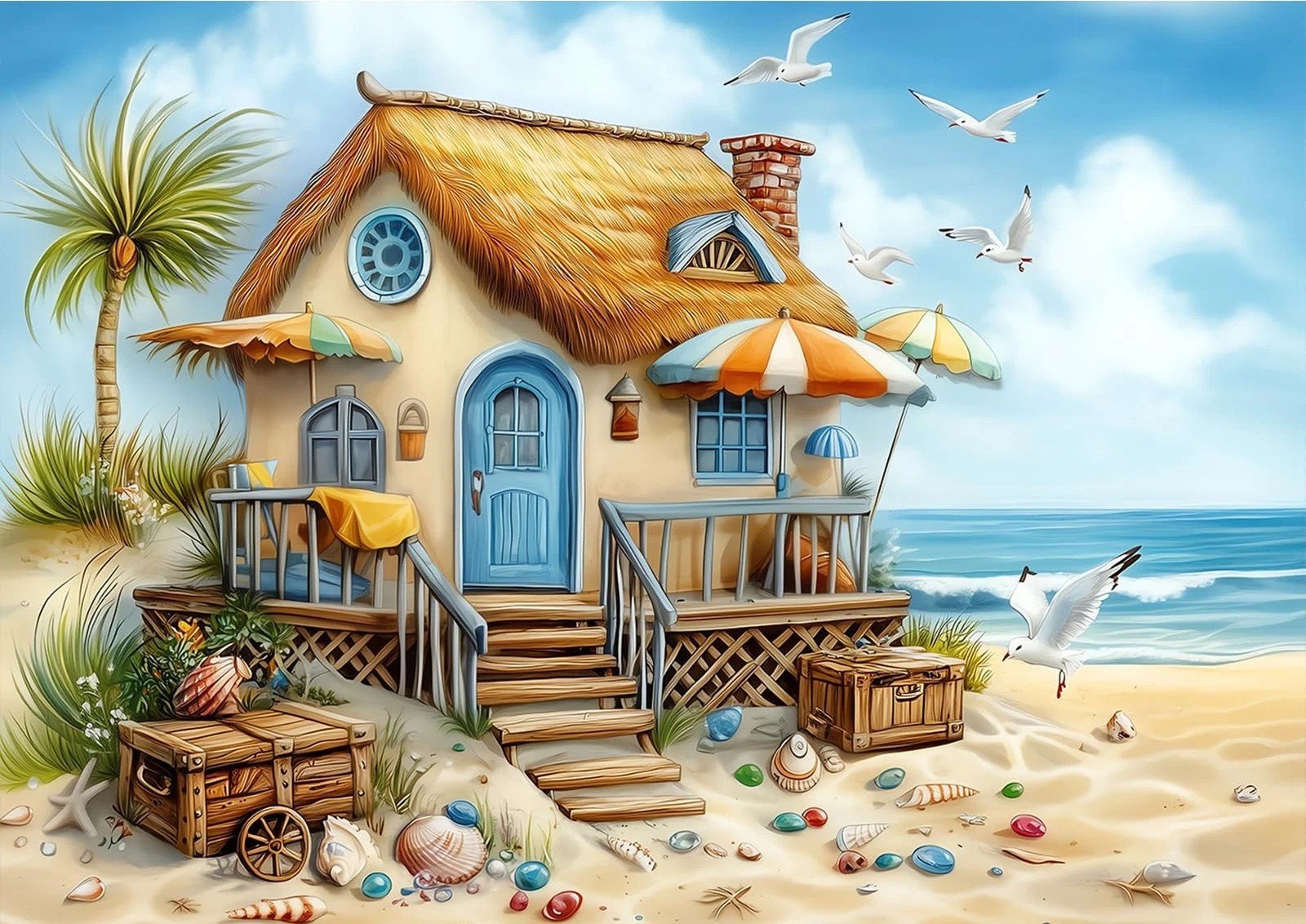Solve Seaside Hut jigsaw puzzle online with 88 pieces