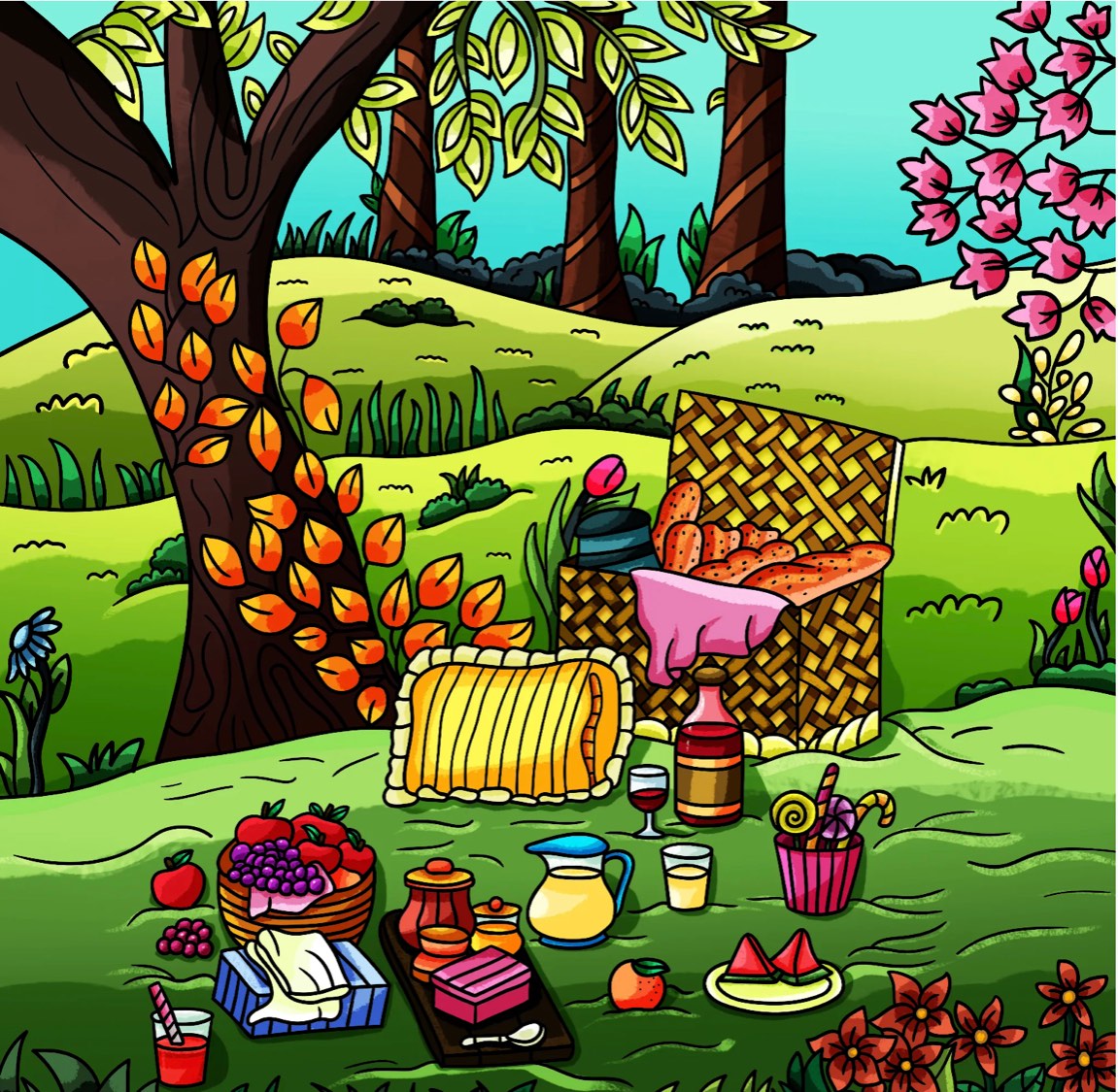 Solve Picnic jigsaw puzzle online with 64 pieces