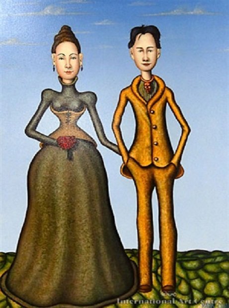 Solve Mark Olsen Artwork - 'Belina and Bob' jigsaw puzzle online with ...