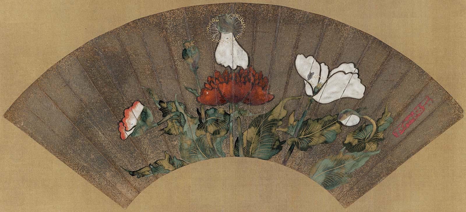 Solve Hollyhocks, Japanese, Edo Period jigsaw puzzle online with 60 pieces