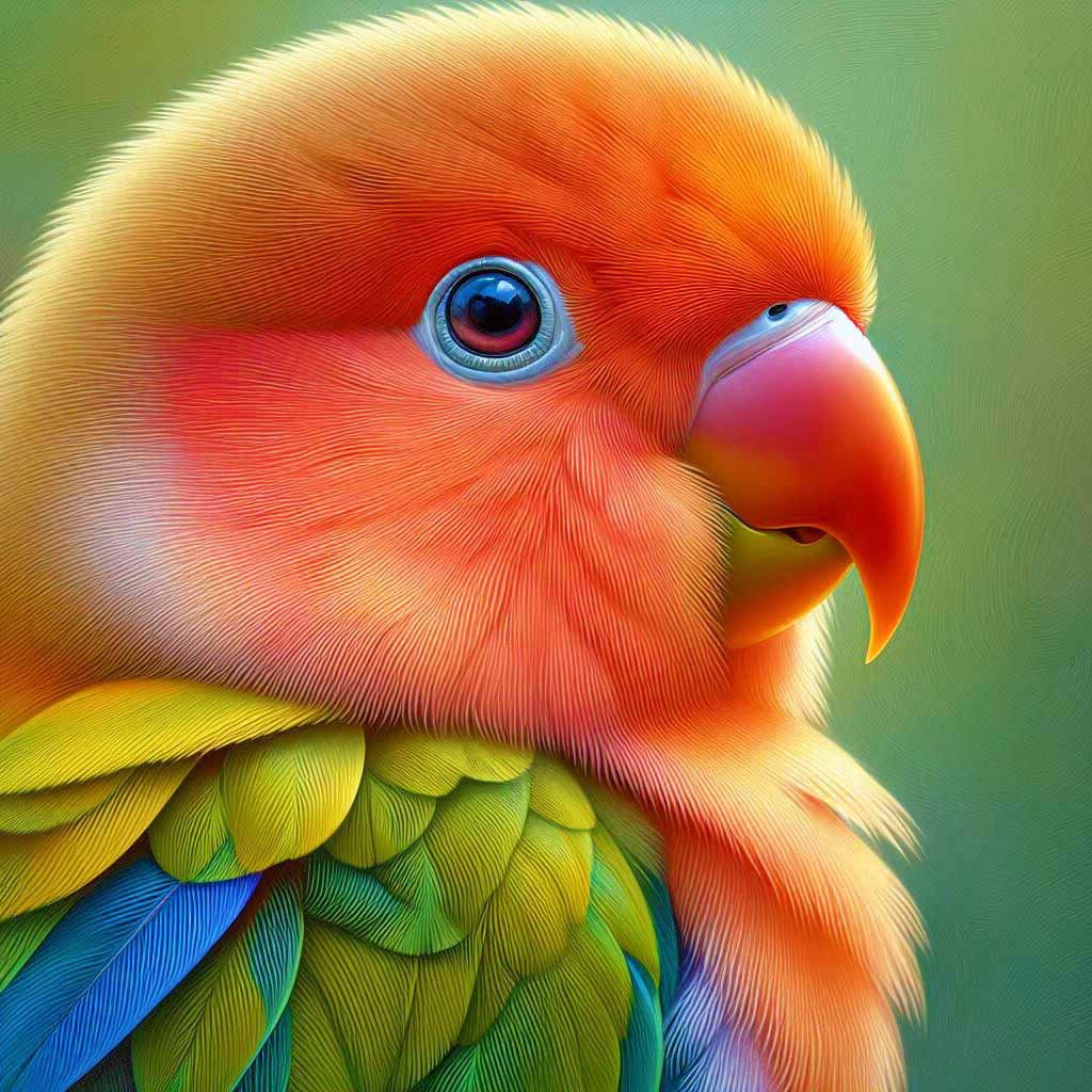Solve Peaches the Lovebird jigsaw puzzle online with 64 pieces