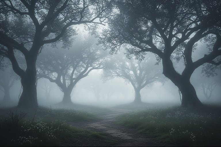 Solve Groves in the fog jigsaw puzzle online with 96 pieces