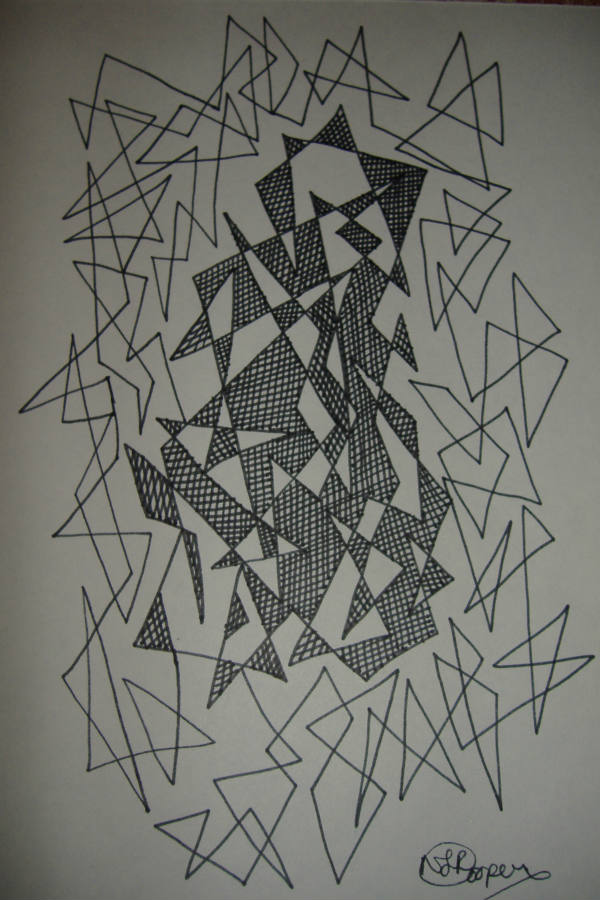 Solve Zentangle Line Drawing - Glass Shards jigsaw puzzle online with ...